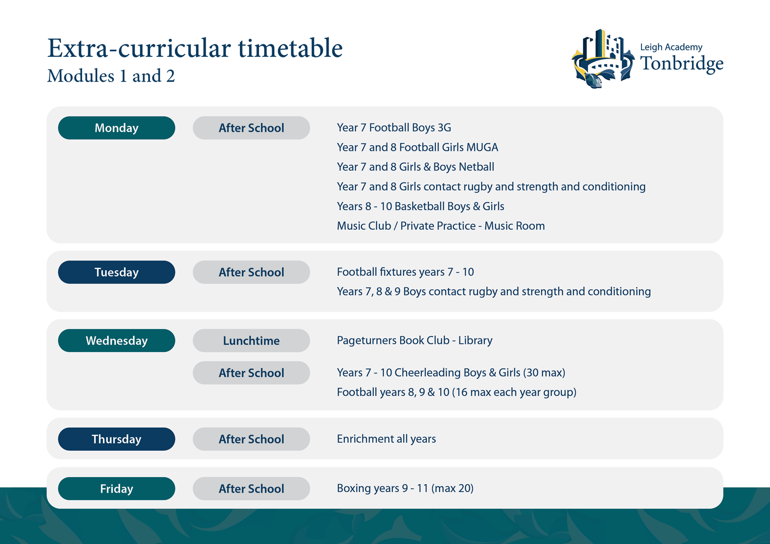 Enrichment and Extracurricular Activities - Leigh Academy Tonbridge